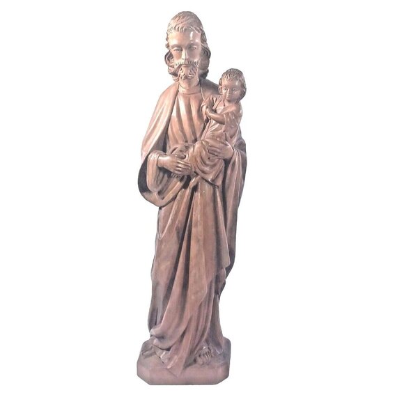 Anri | Art | Vtg 625 Anri St Joseph Baby Jesus Hand Carved Wood ...
